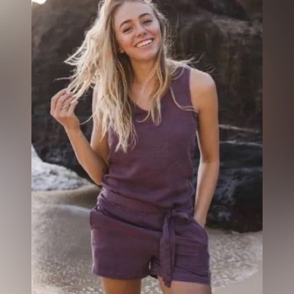 tentree | Pants & Jumpsuits | Tentree Langford Tencel Purple Romper ...